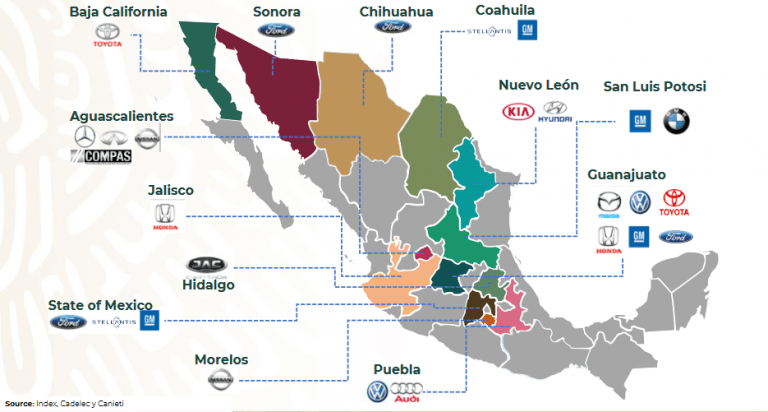 The 26 automotive plants in Mexico - Opportimes